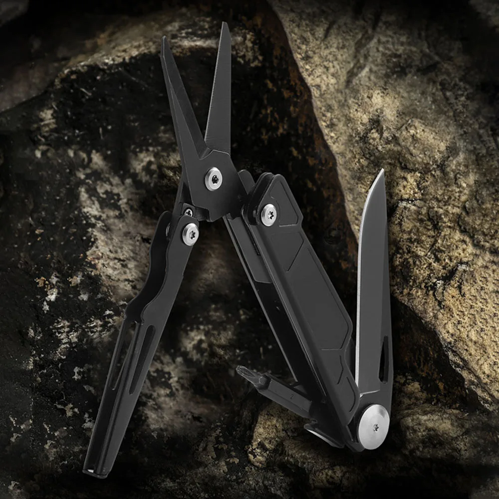 2Cr13 Steel Multitool Folding Knife Scissors EDC Self Defense Survival ...