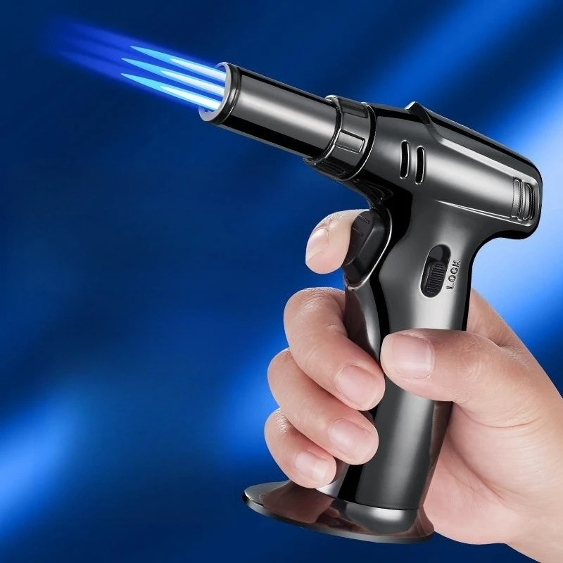 Metal-Gas-Lighter-Portable-Windproof-Jet-Blue-Flame-Flamethrower ...