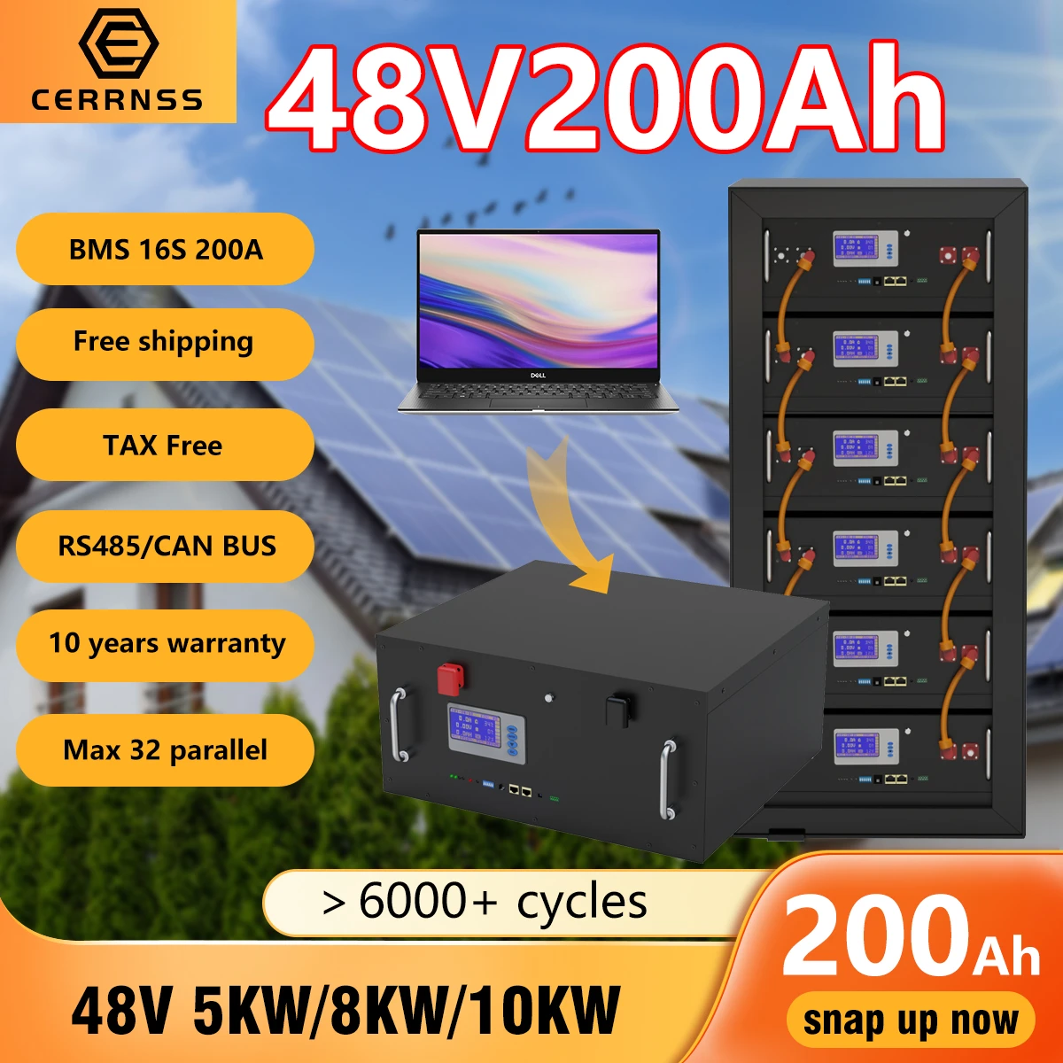 48v 200ah 100ah Lifepo4 Battery Pack Lithium Iron Phosphate Solar ...