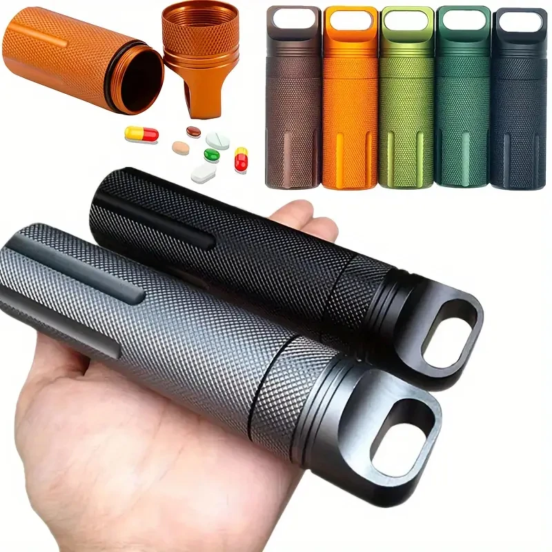 Aluminum Alloy Waterproof Pill Case Portable Sealed Medicine Bottle ...