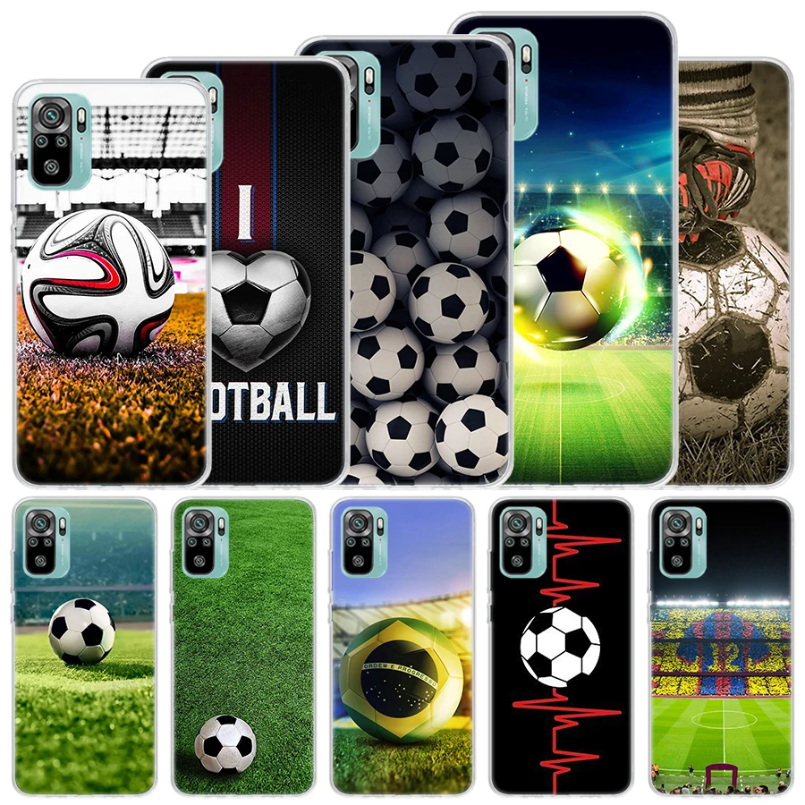 Funda blanda con diseño de balón de fútbol para Xiaomi Redmi 10, 10A ...