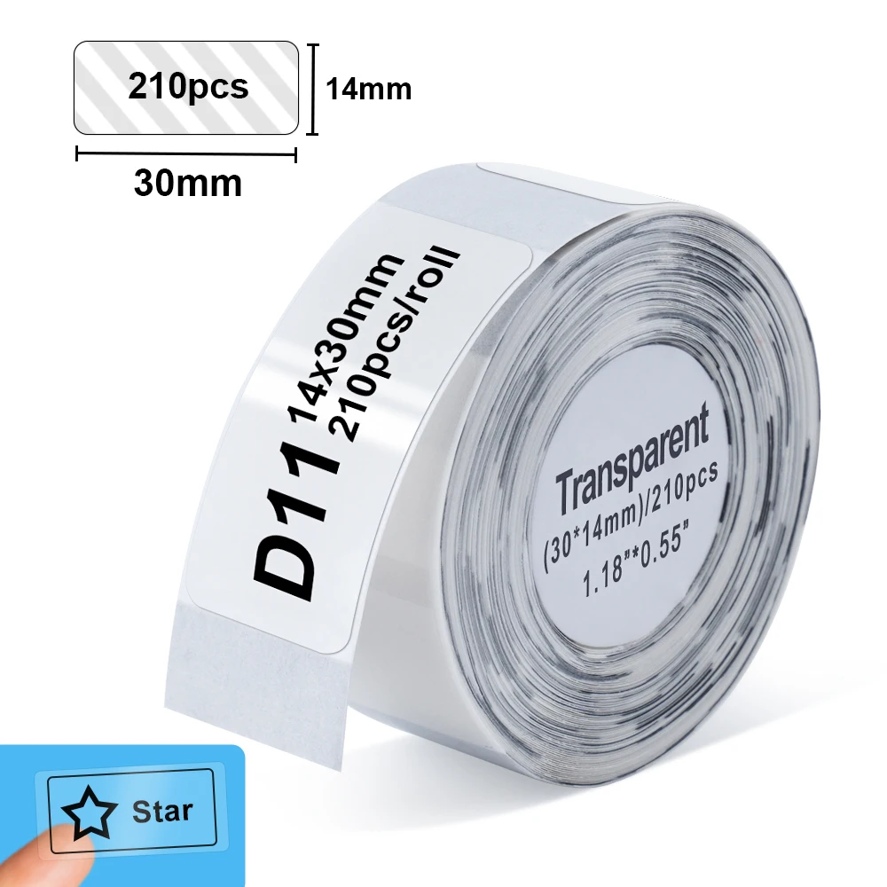 Niimbot-D11-D110-Label-Paper-Transparent-White-D11-Label-Sticker-for ...