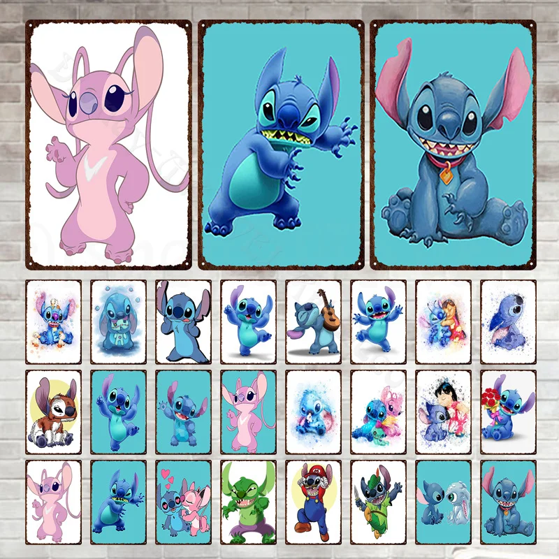 Disney Lilo & Stitch Metal Sign Vintage Metal Plate Tin Plaque Kids ...