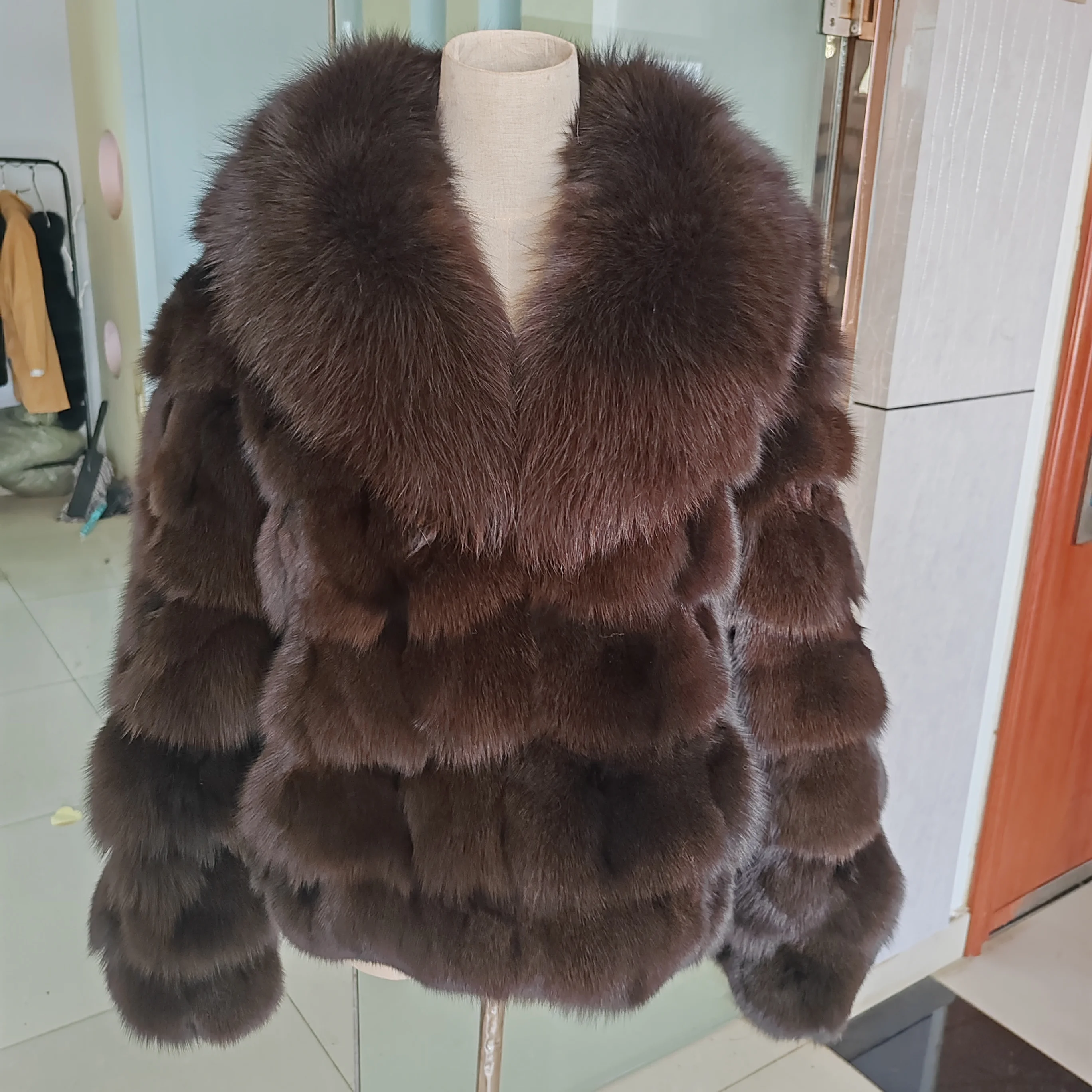 Real Fur Coat Women 2024 New Fashion Thick Warm Fox Fur Jacket Custom ...