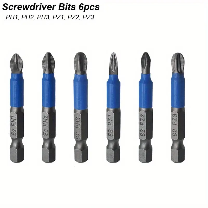 6Pcs-Screwdriver-Bit-Set-Anti-Non-Slip-Magnetic-Batch-Head-Cross-Hand ...