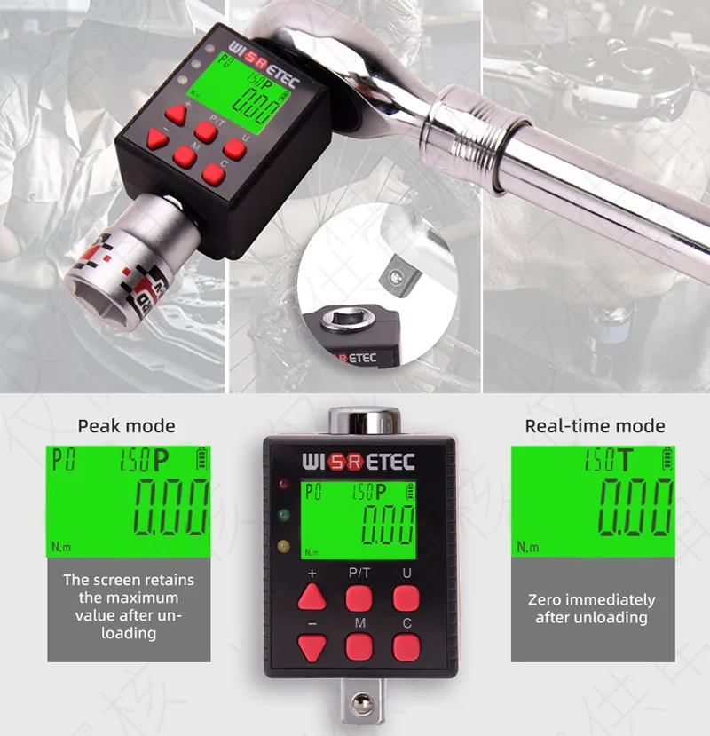 Alta-Precis-o-Digital-Torque-Wrench-Adaptador-Medidor-de-Torque-Ajust ...