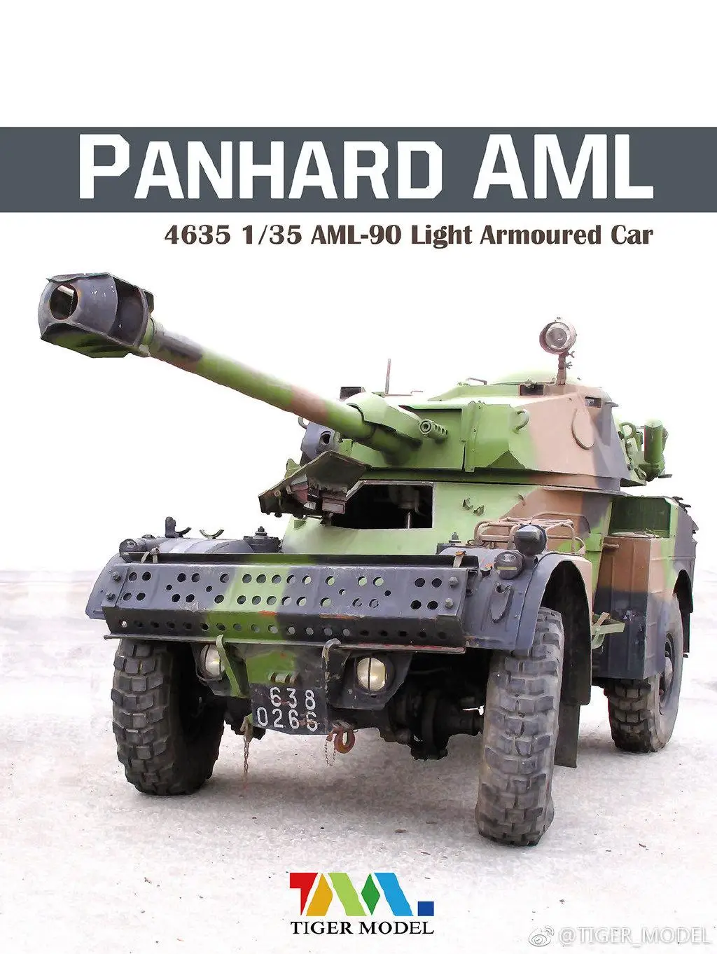 Tiger 4635 1/35 Scale Panhard AML-90 Light Armoured Car Model Kit ...