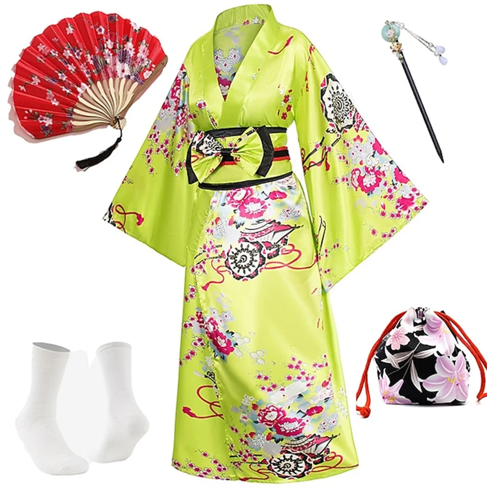 Bata tipo kimono de anime japonés para mujer, bata de geisha yukata ...