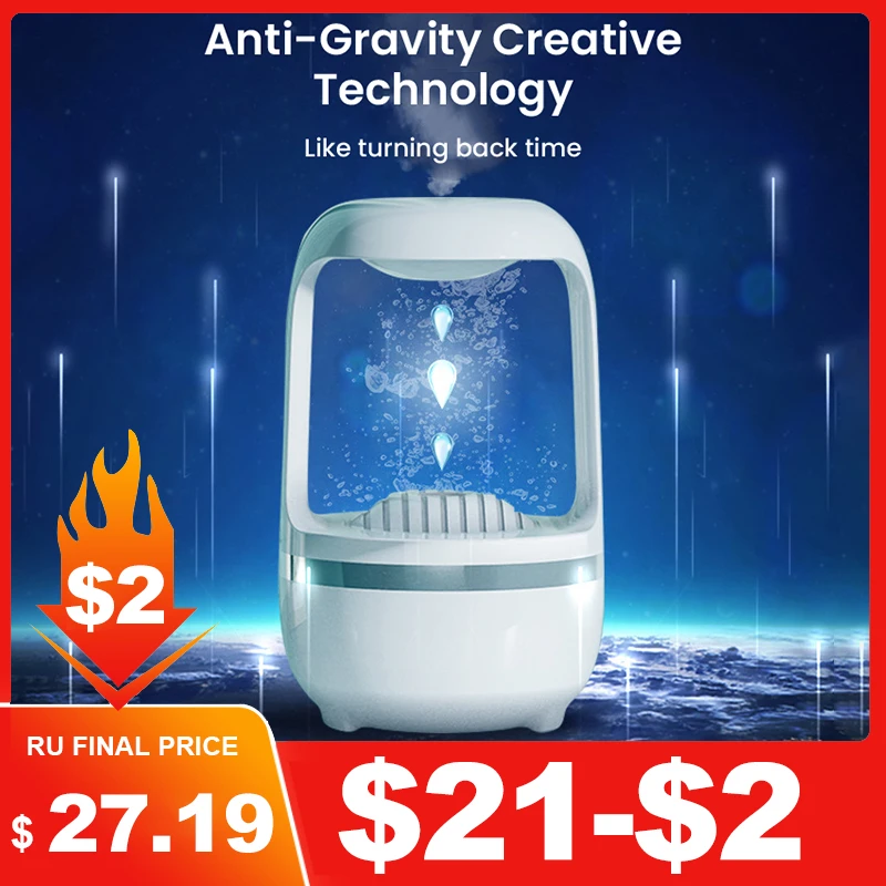 Air Humidifier Ultrasonic Mist Droplet Backflow Anti Gravity Levitating ...