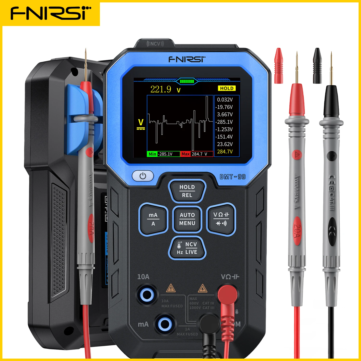 DMT-99 10000 counts smart Digit True RMS Multimeter 1000V 10A 99.99 MΩ ...