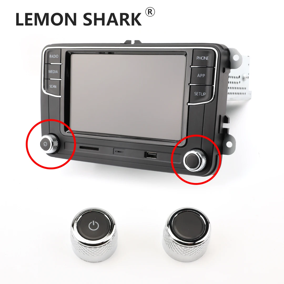 Metal Silver Radio Switch Button Volume Control Knob for VW MIB Radio ...