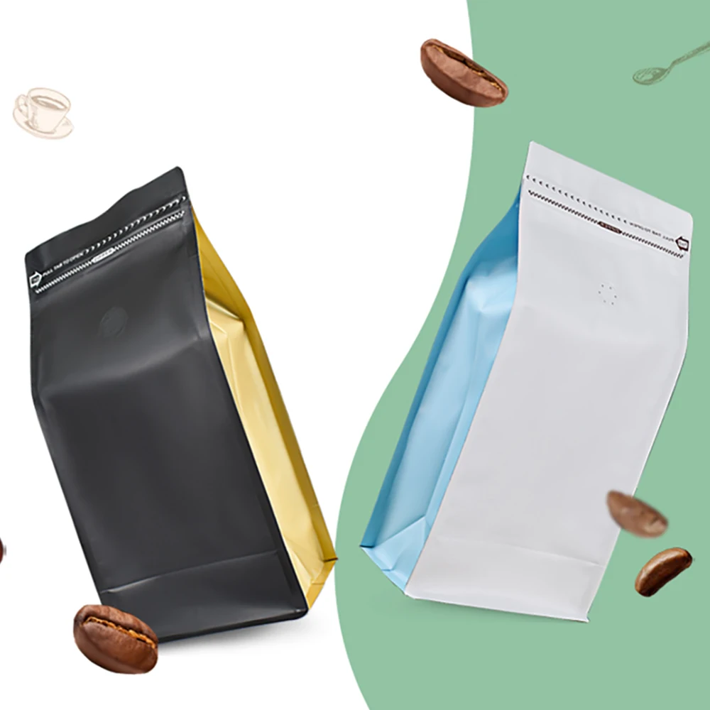 50PCS Side Heat Seal Plastic Resealable Block Bottom Food Packaging ...