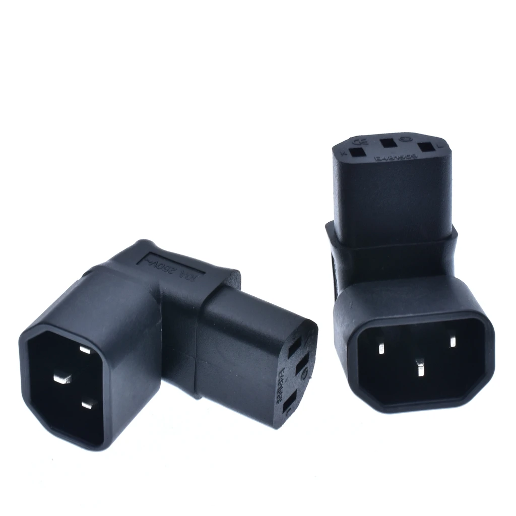 Iec320 C14 Male To C13 Female Power Adapter 10a Pdu Plug/socket 90 Degree Wall-mounted Lcd Tv ...