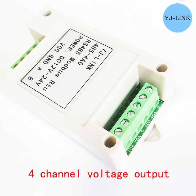 4 Channel Analog Output 0-10V 0-20MA AO Module RS485 Modbus Rtu To Voltage Current