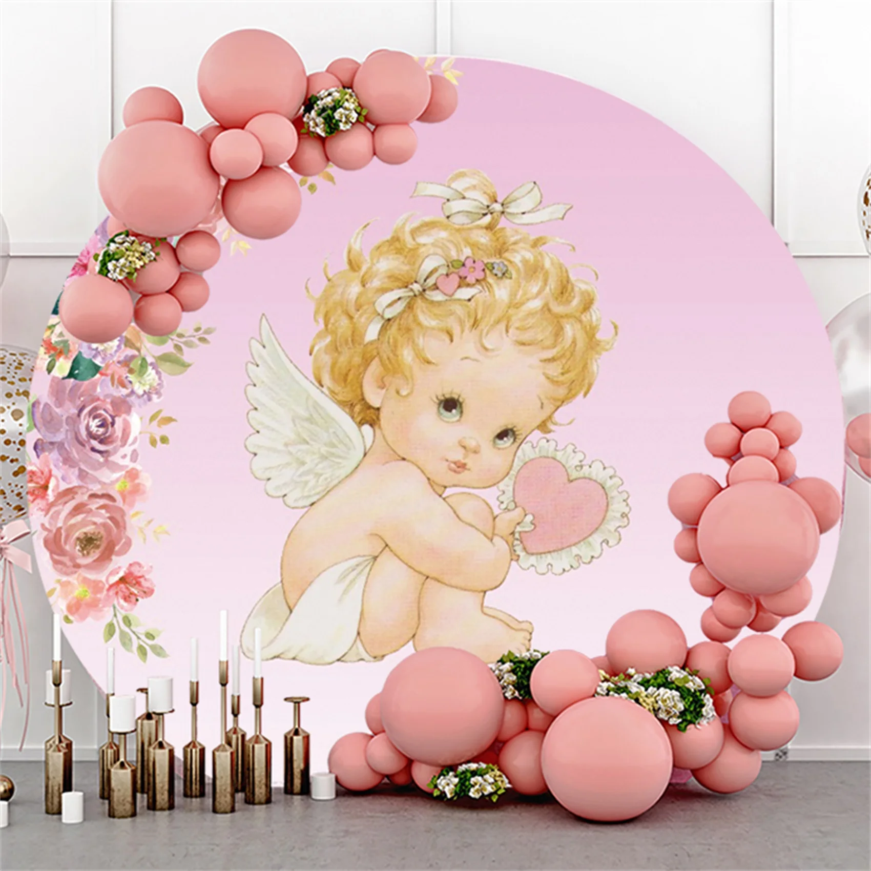Circle-Round-Backdrops-God-Bless-Pink-Background-Baptism-First-Holy ...