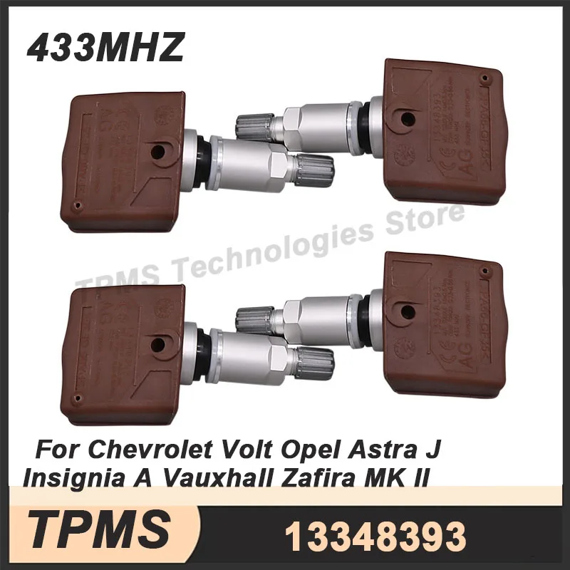 4PCS 13348393 TPMS Tire Pressure Monitoring Sensor For Opel Insignia A ...