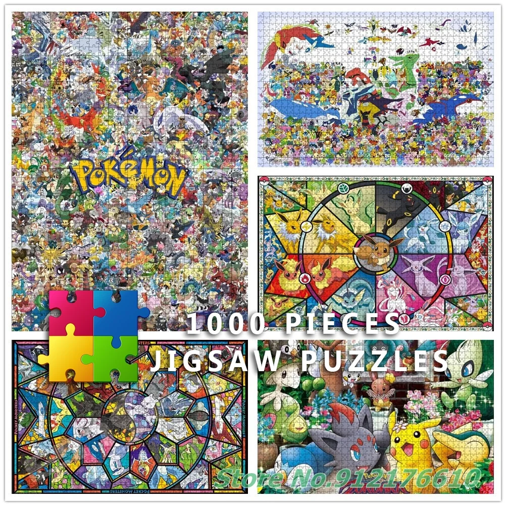 Pokemon Puzzles 1000 Pieces | Puzzle 1000 Pieces Cartoon | Jigsaw ...