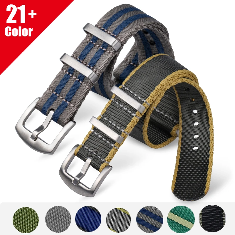 Premium Quality Nylon Nato Strap 20mm 22mm Seatbelt Watch Band ...