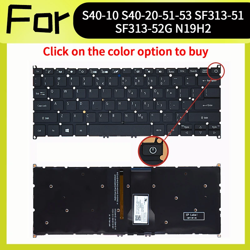 New US Keyboard For acer S40-10 S40-20 S40-51/53 SF313-51 SF313-52G ...