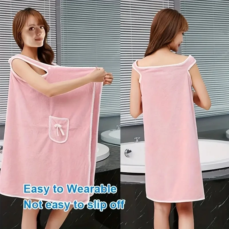 Womens-Bath-Towels-Girls-Wearable-140-85Cm-Fast-Drying-Bathing-Beach ...