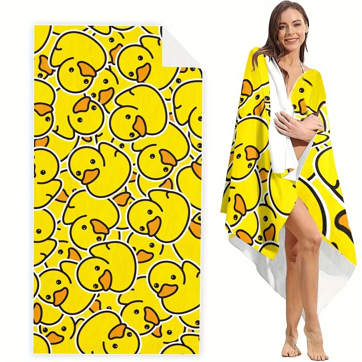 Extra-large-quick-drying-microfiber-beach-towel-with-chic-duck-design ...