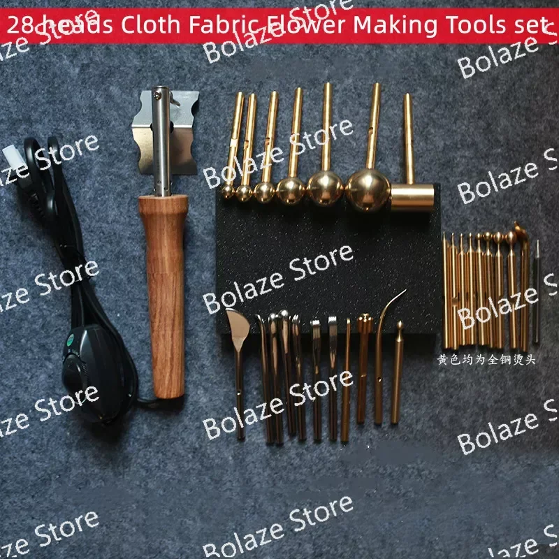 Cloth-Fabric-Flower-Making-Tools-Set-Premium-28-heads-Soldering-Iron ...
