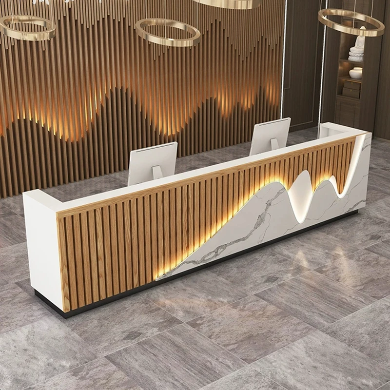 Bar-Furniture-Reception-Counter-Desk-Long-Lectern-Simple-Church-Pulpit ...