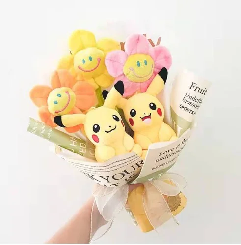 Kawaii Cartoon Pokemon Pikachu Plush Bouquet - KawaiiMerch.com