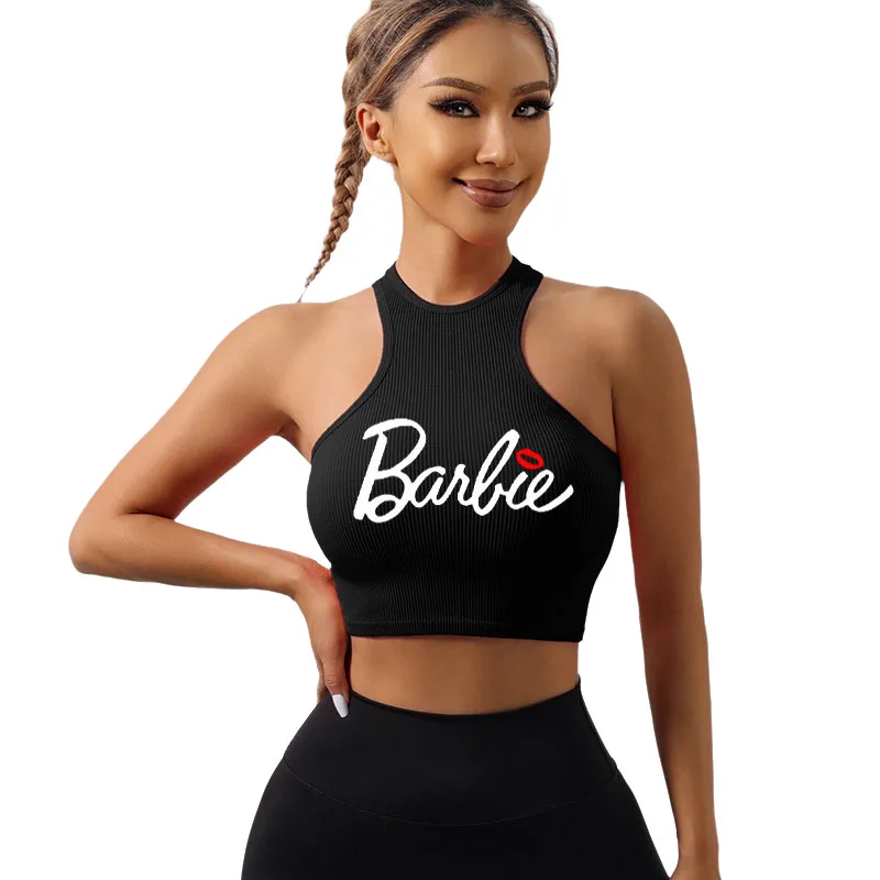 European-American-Cartoon-Sexy-Slim-Barbie-Yoga-Vest-for-Women-Fitness ...