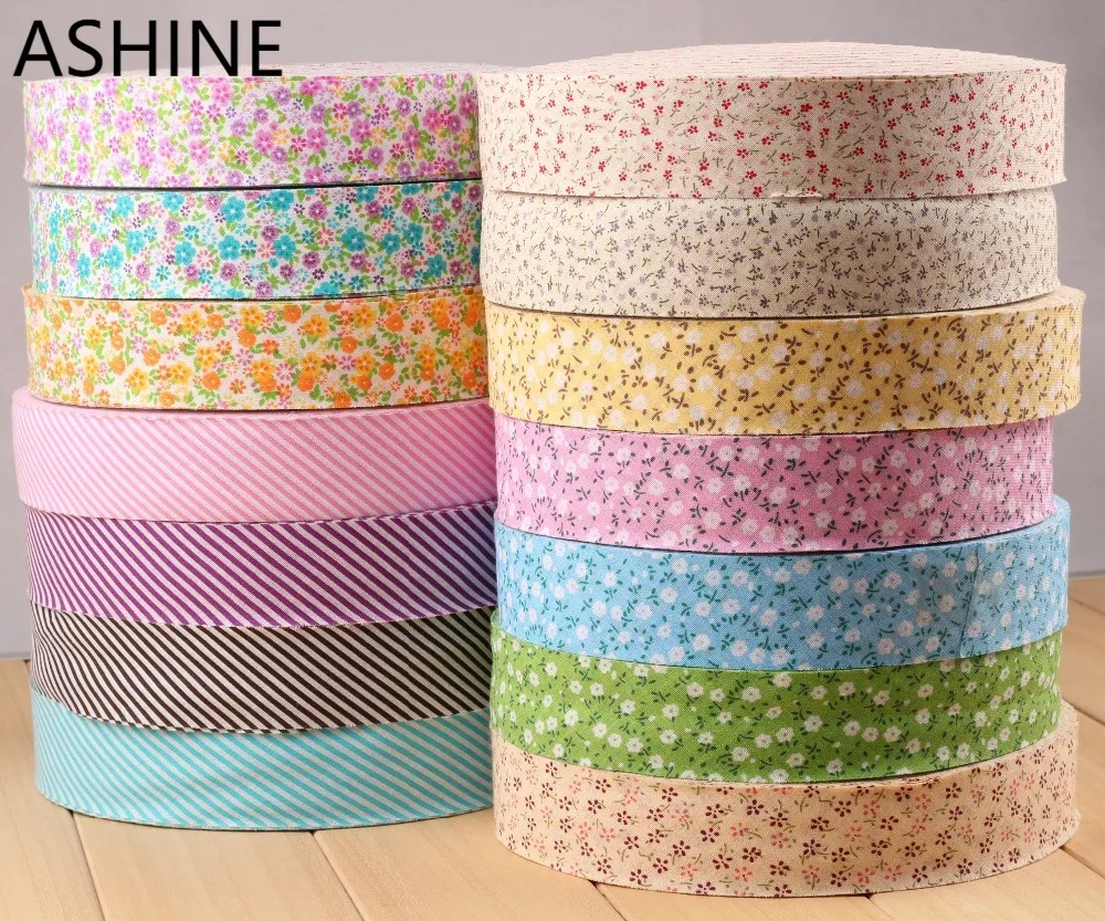 3.5cm Floral Plain Cotton Bias Binding Tapes, Unfolded Gingham Trim ...