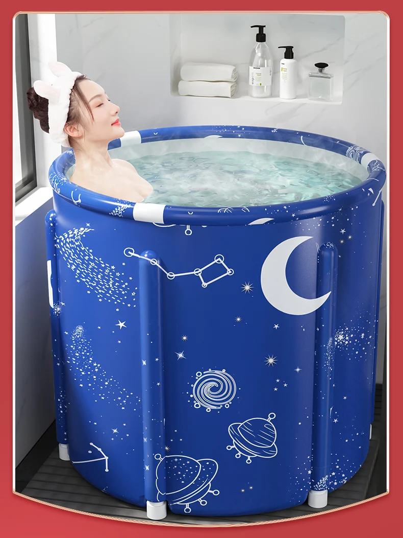 Portable-Bathtub-Folding-Bath-Bucket-Thicken-Shower-Barrel-Large-Adult ...