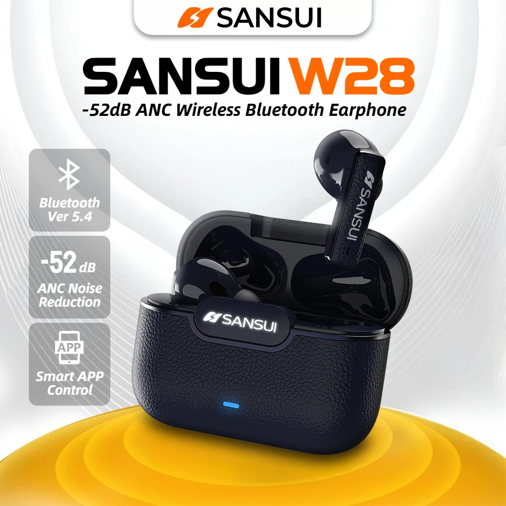 Sansui W28 ANC auriculares Bluetooth-52dB cancelación activa de ruido ...