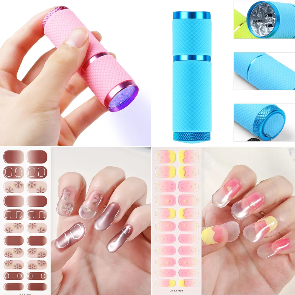 1Sheet-Cured-Gel-Nail-Strips-Sticker-Long-Lasting-Nail-Polish-Strips ...