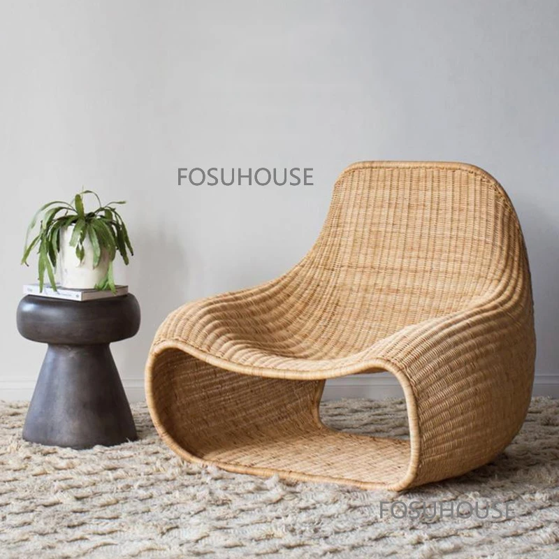 Modern Creative Outdoor Indoor Rattan Chair Nordic Simple Rattan Sofa ...