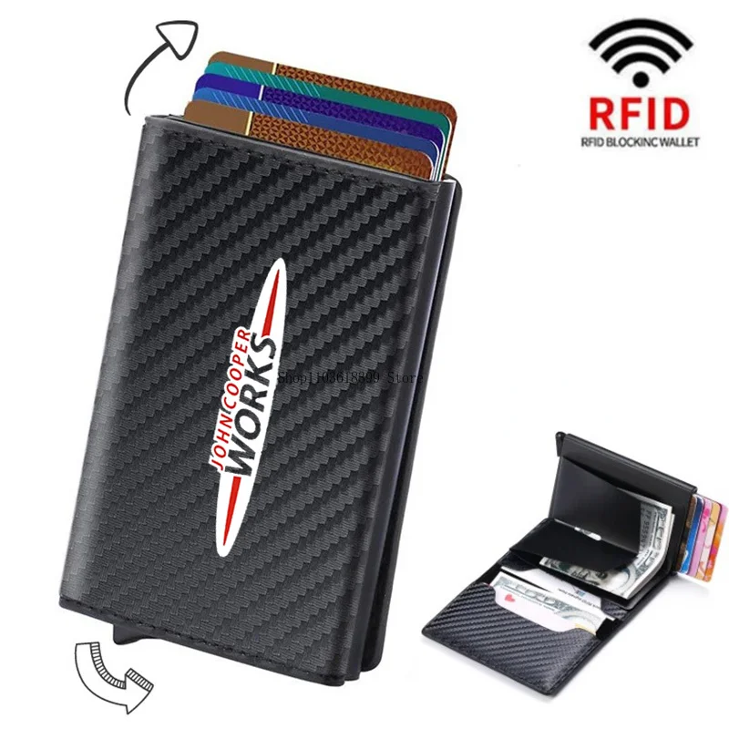 Carbon-Fiber-Credit-Card-Holder-Wallets-Men-Rfid-Black-Magic-Trifold ...