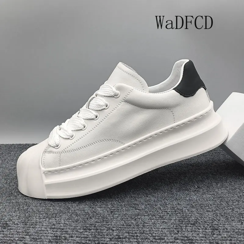 Sneakers-Casual-Men-Genuine-Leather-White-Shoes-Fashion-Cow-Leather ...