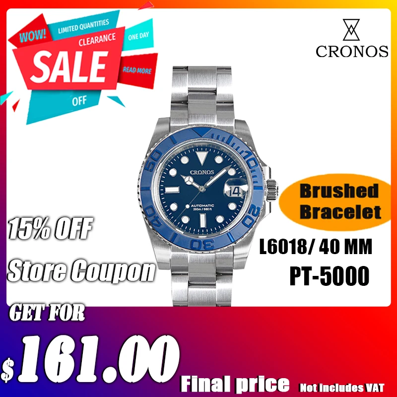 Cronos-Sub-Diver-Men-s-Watches-Bidirectional-Ceramic-Bezel-40mm-20ATM ...