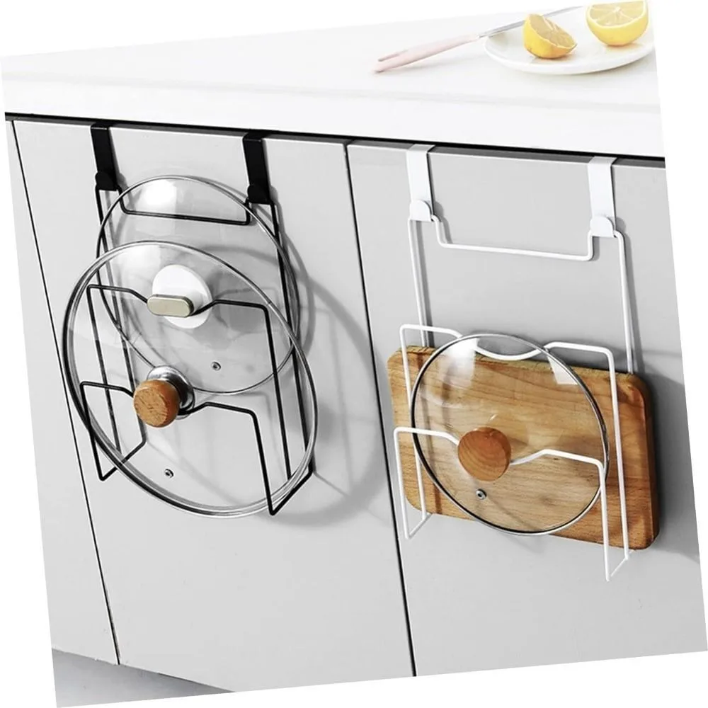 Metal Pot Lid Holder Shelf Space-saving Pot Cover Rack Kitchen ...