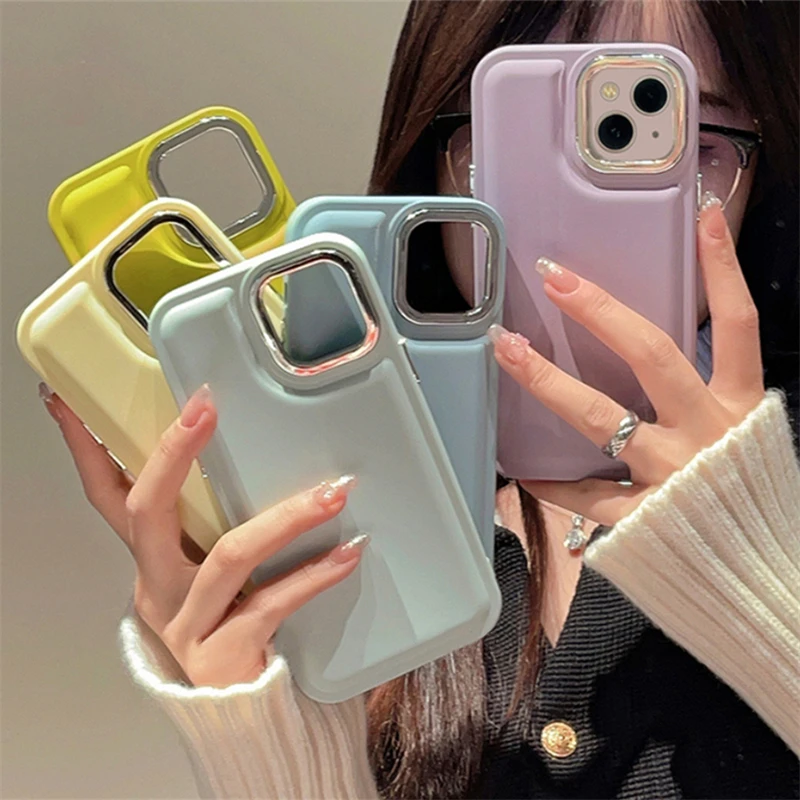 INS-Plating-Design-Solid-Color-Phone-Case-For-iPhone-14-13-12-11-Pro ...