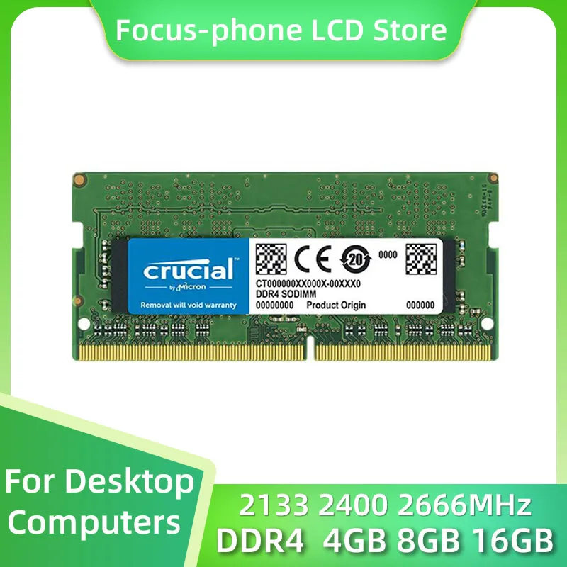 Crucial-memoria RAM DDR4 para ordenador portátil, 4GB, 8GB, 16GB, 2133, 2400, 2666Mhz, PC4-19200 ...