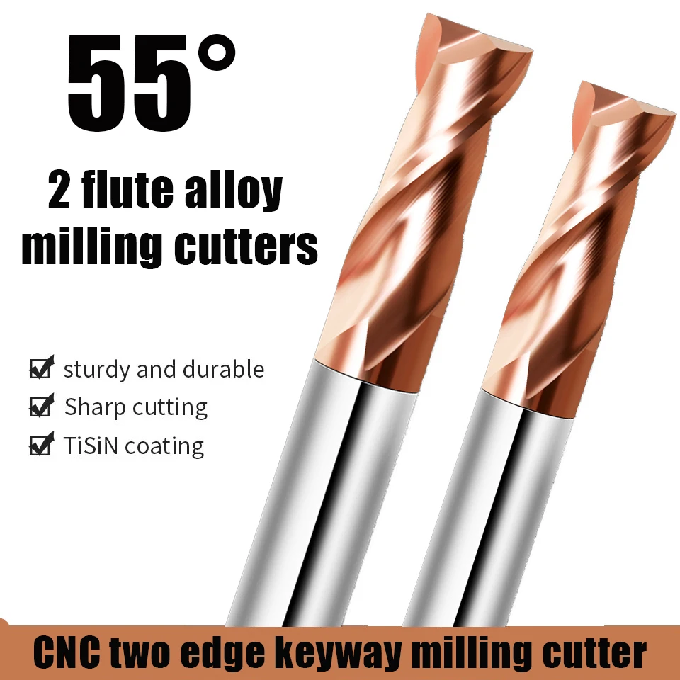 Milling-Cutter-HRC55-Alloy-Coating-Tungsten-Steel-Tool-2-Blade-Endmills ...