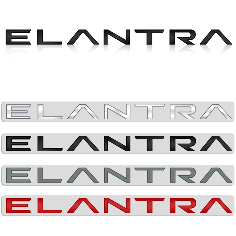 Glossy Black For Elantra N Hyundai Letter Metal Logo Badge 3d Stickers ...