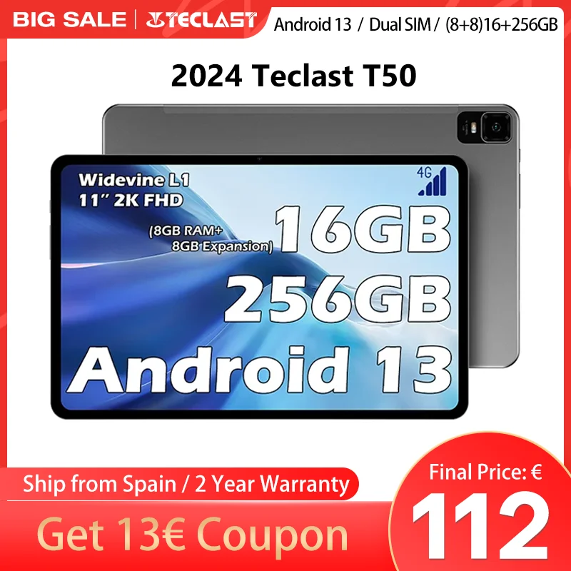2023-TECLAST-T50-8-8-16GB-RAM-256GB-ROM-11-inch-TDDI-Anroid-13-tablet ...