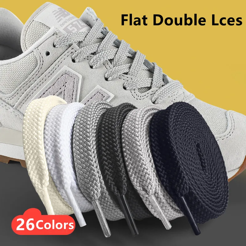 1Pair-Flat-Classic-Thicken-Shoelace-Black-White-Solid-Shoelaces-for ...
