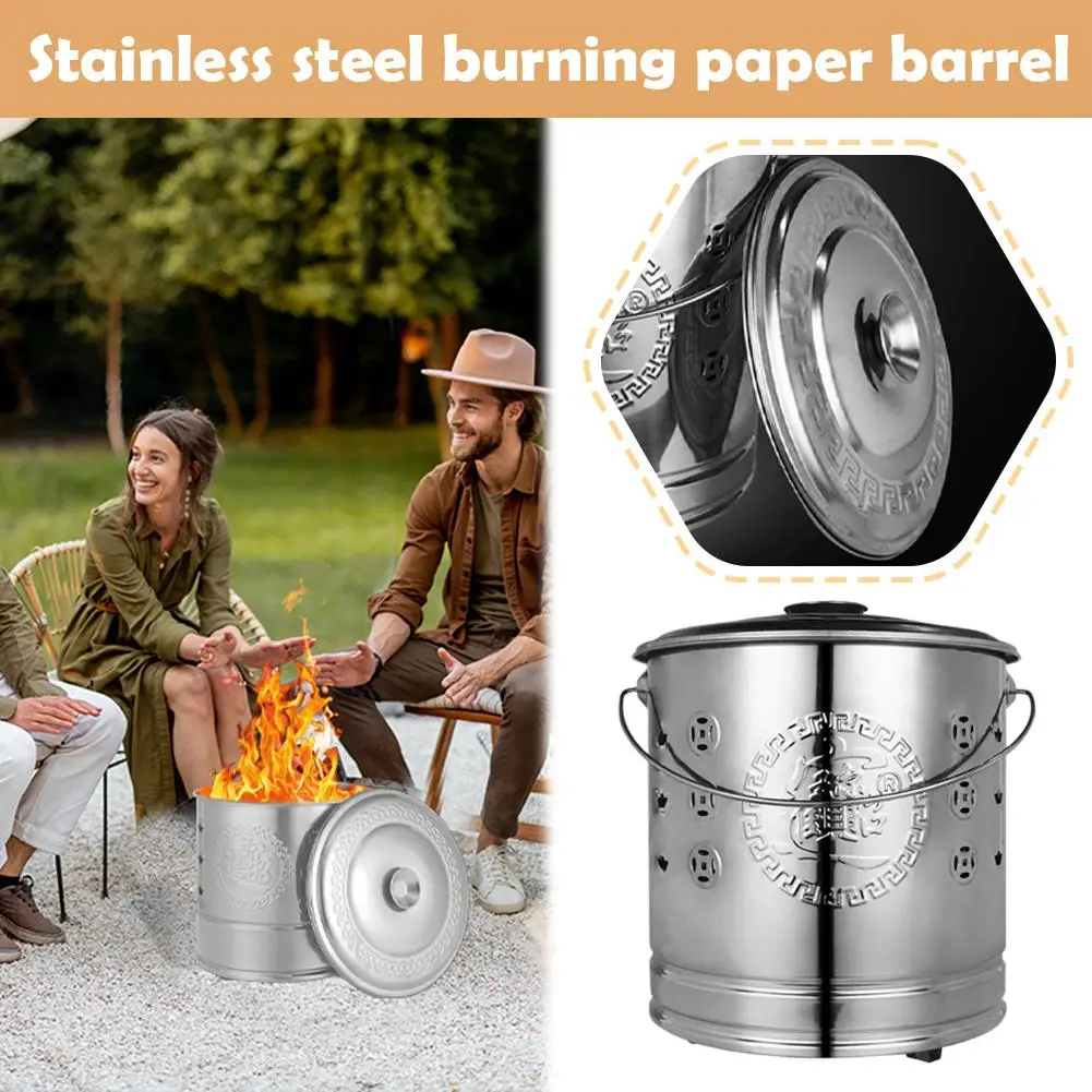 Hollow 304 Stainless Steel Fireplace Bucket - Traditional Paper Money ...