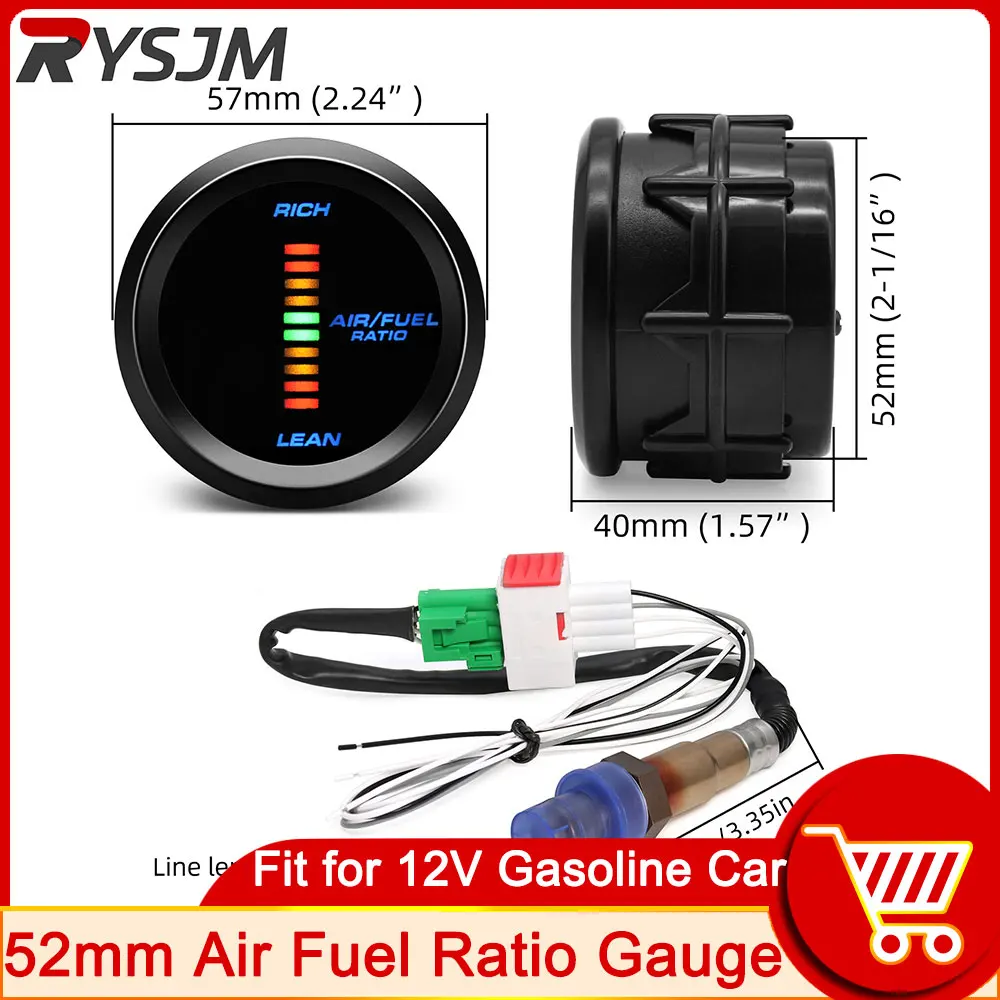 52mm-Digital-Air-Fuel-Ratio-Gauge-20-1-10-1-Narrowband-O2-Oxygen-Sensor ...