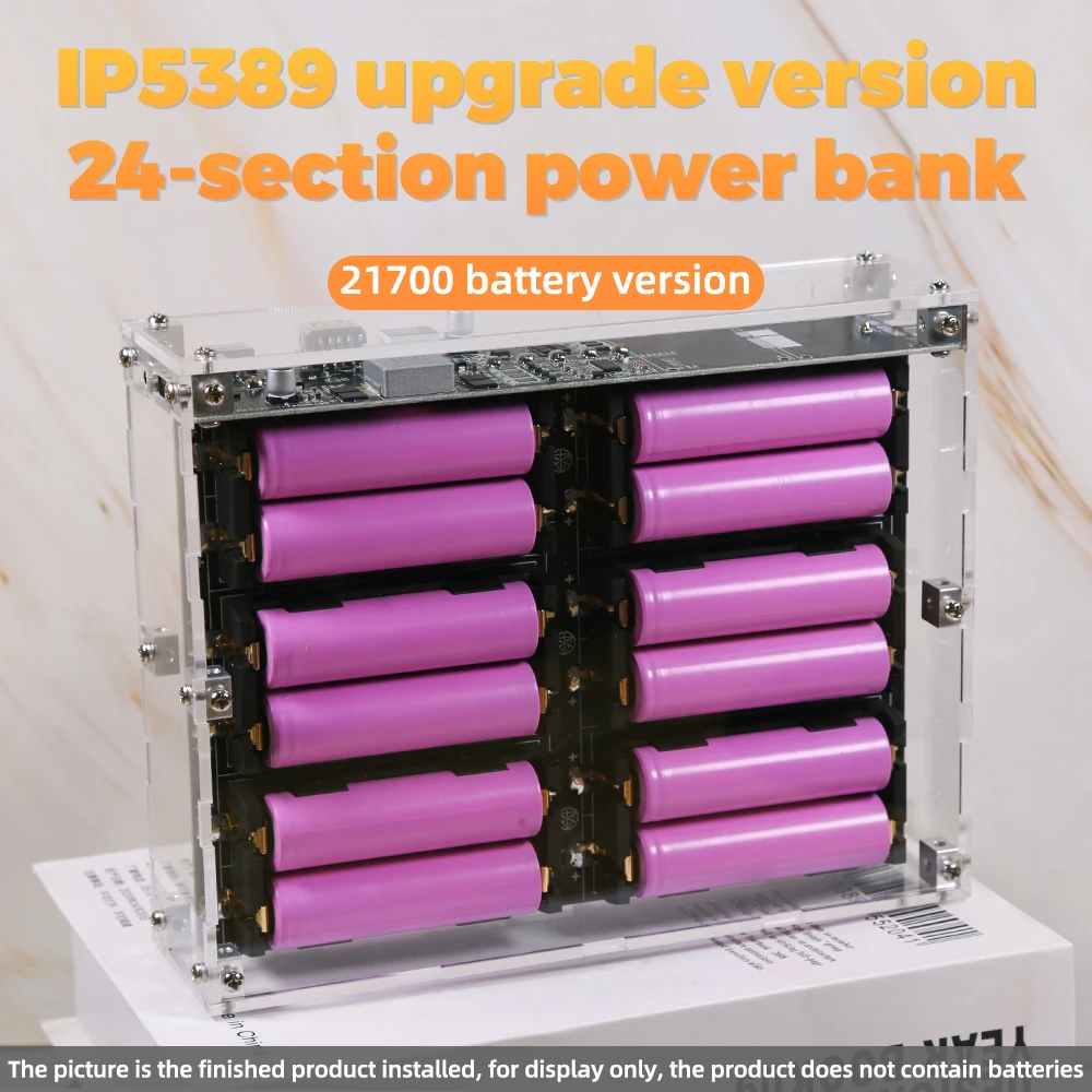 24 Cell 21700 Acrylic Diy Ip5389 Upgraded No Battery No Welding 100w ...
