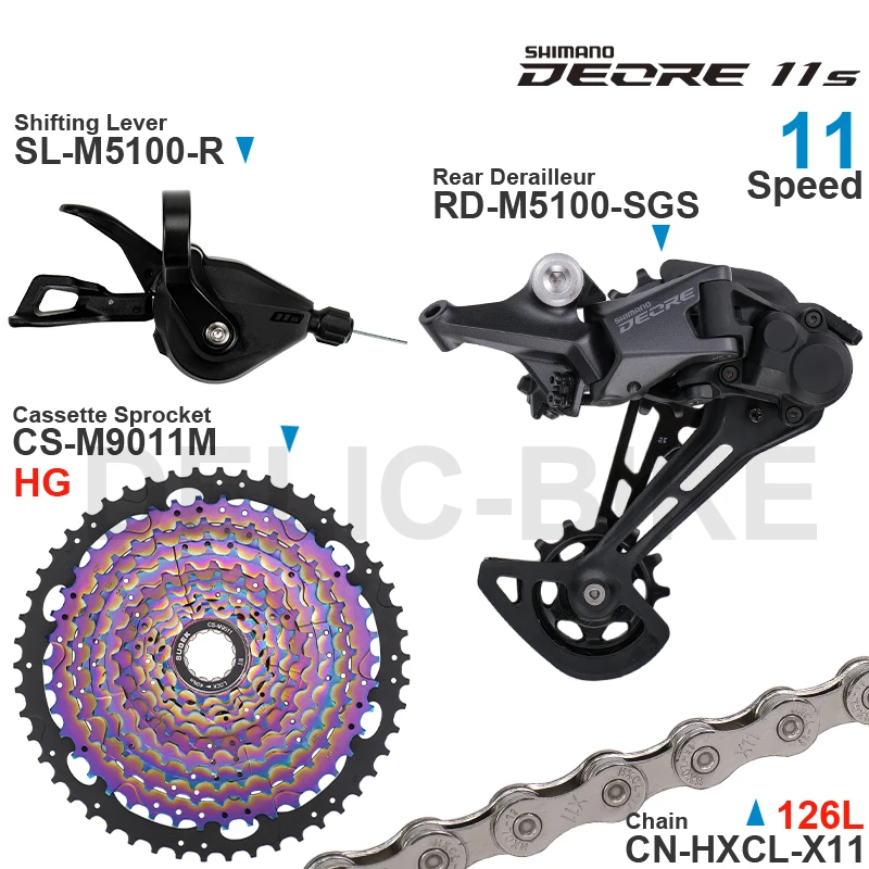 SHIMANO DEORE M5100 11Speed Groupset with Shifter SL-M5100 RD-M5100 ...