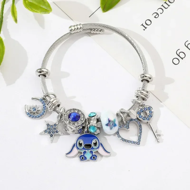 Disney-pulsera Pandora de Stitch para mujer, brazalete Kawaii de ...