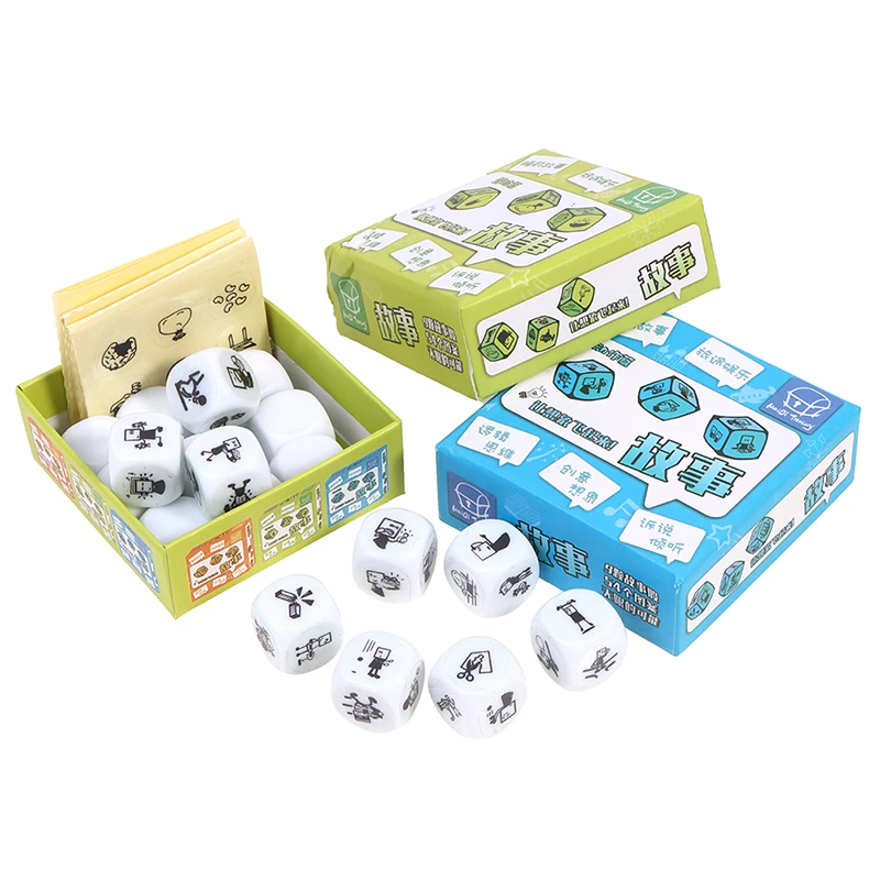 Story Dice Puzzle Board Game Telling Story Metal Boxes Family/Party ...